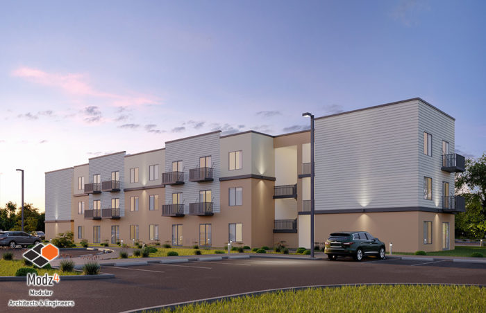 30 Unit Modular Walk-Up Apartment - Base4