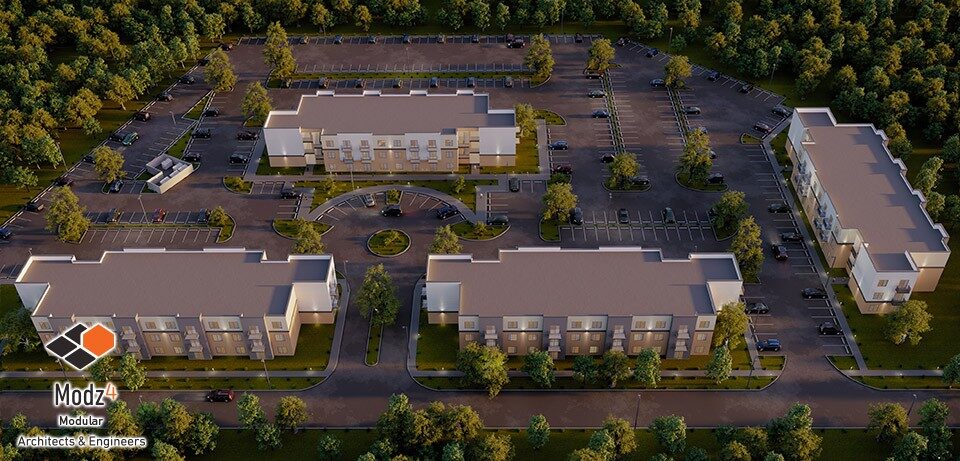 30 Unit Modular Walk-Up Apartment - Base4