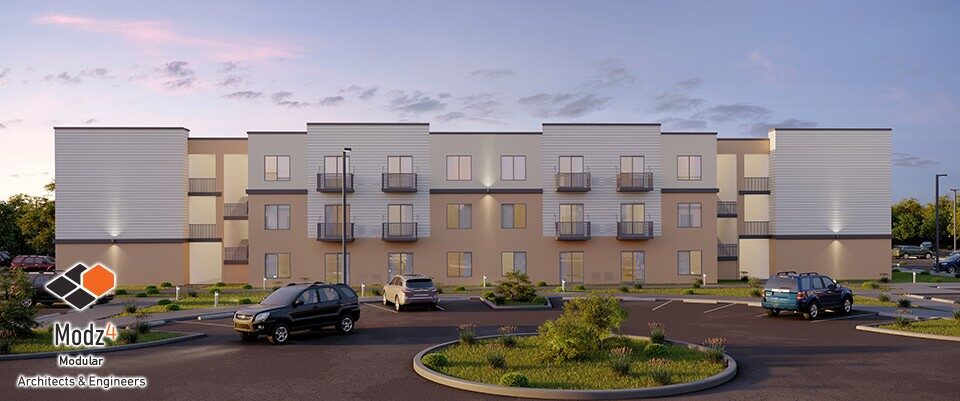 30 Unit Modular Walk-Up Apartment - Base4