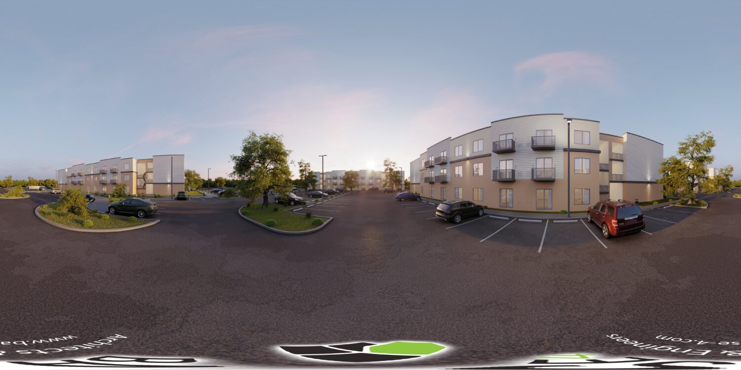 30 Unit Modular Walk-Up Apartment 360 View - Base4