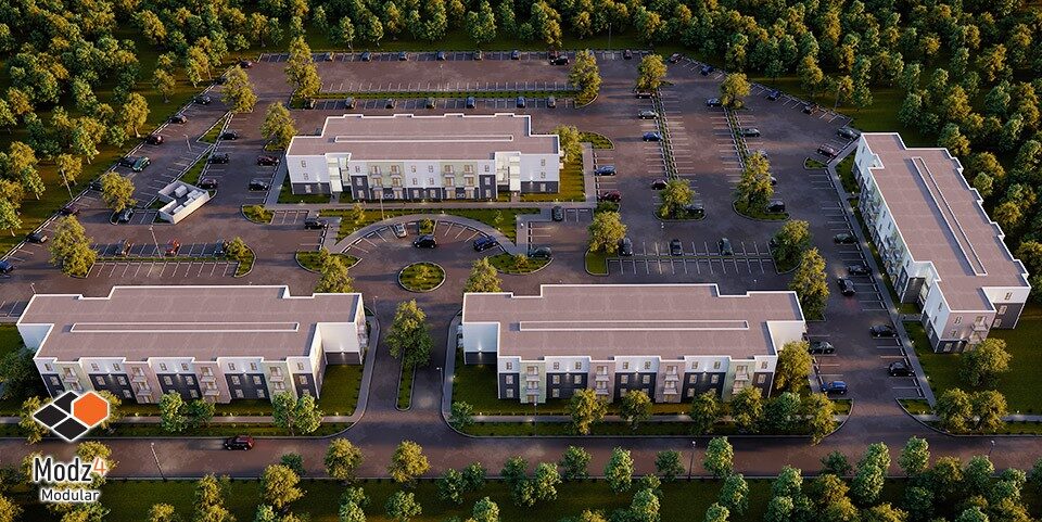 30 Unit Modular Walk-Up Apartment - Base4